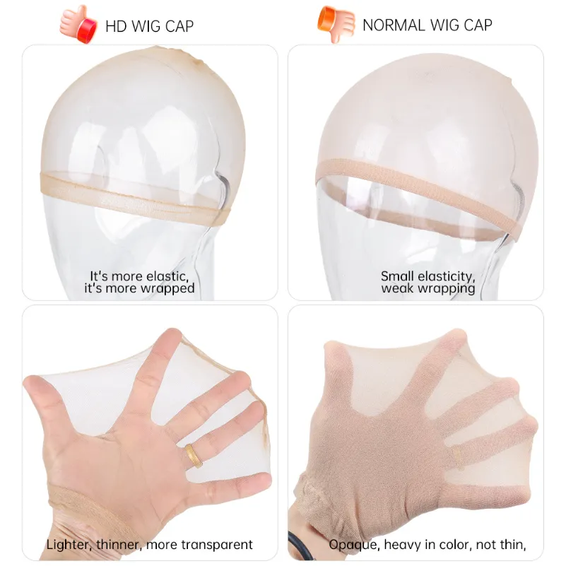 HD Wig Thin Stocking Cap Wig Deluxe Hair Net for Weave, Nylon Stretch ...