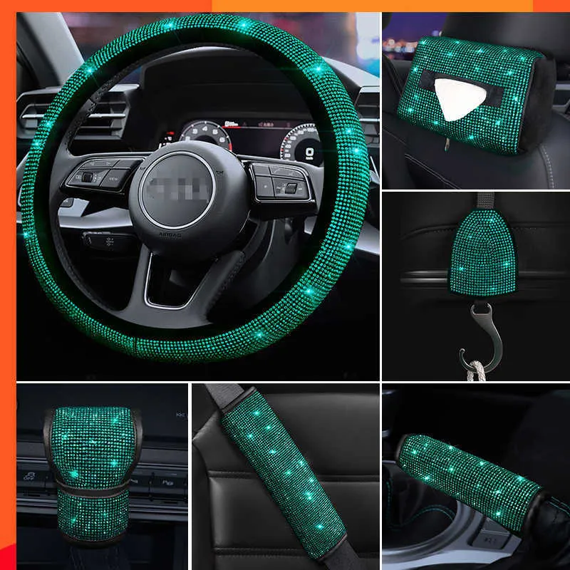 Steering Wheel Covers Female Car Accessories Pink PU Leather Car Wheel ...