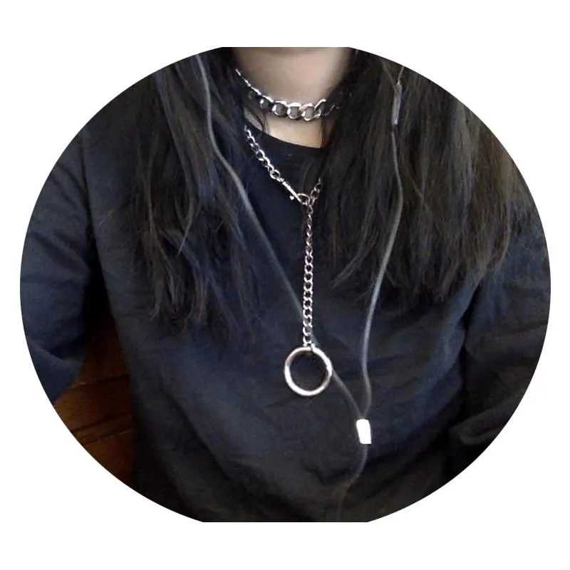 Choker Necklaces Punk Chain Egirl Eboy Chains Grunge Style Kawaii Emo Goth Aesthetic