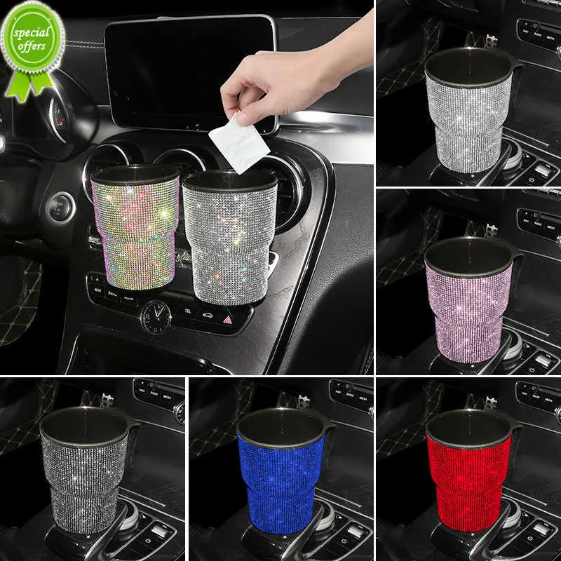 جديد Crystal Car Car Trash Bin Mark Garbage Gase Case Storage Box Can ...