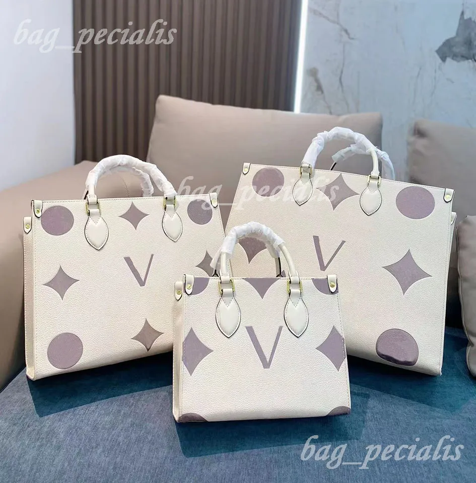 Luxury Tote Bag Designer Bag Leather Letter Embossing Flower Monograms ...