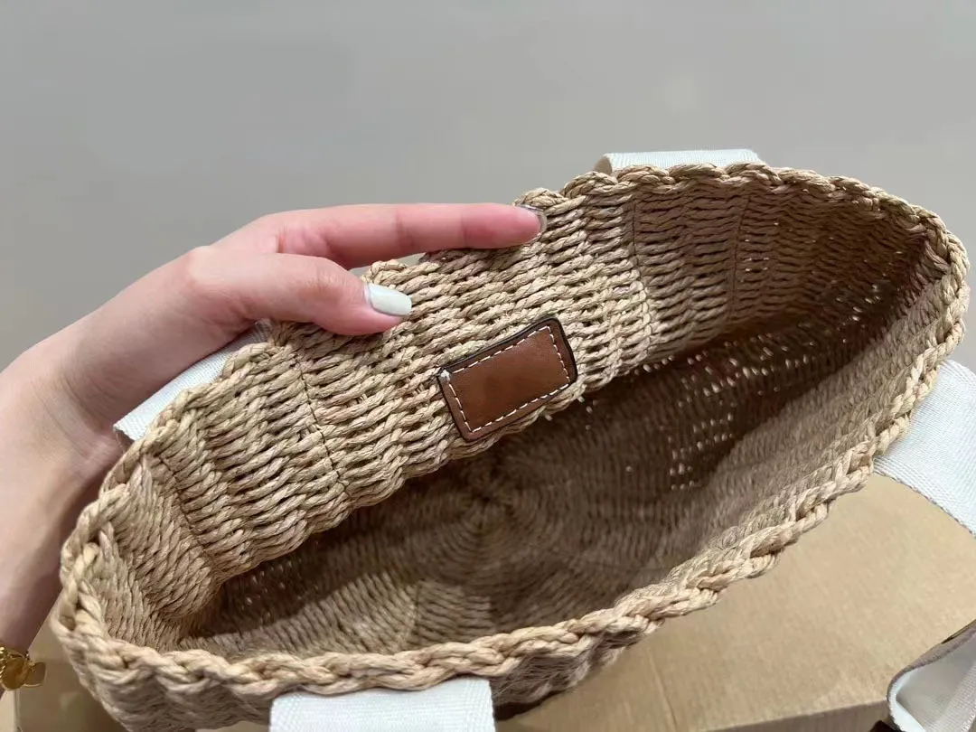 2023 Papyrus Bag Retro One Shoulder Rattan Tote Bag With Large Capacity ...