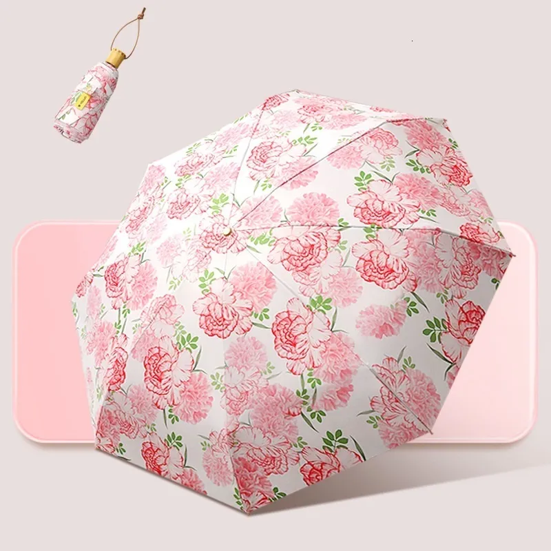 Vanilla Sky Umbrellas Exquisite Flowers Five Fold Double Layer Vanilla ...