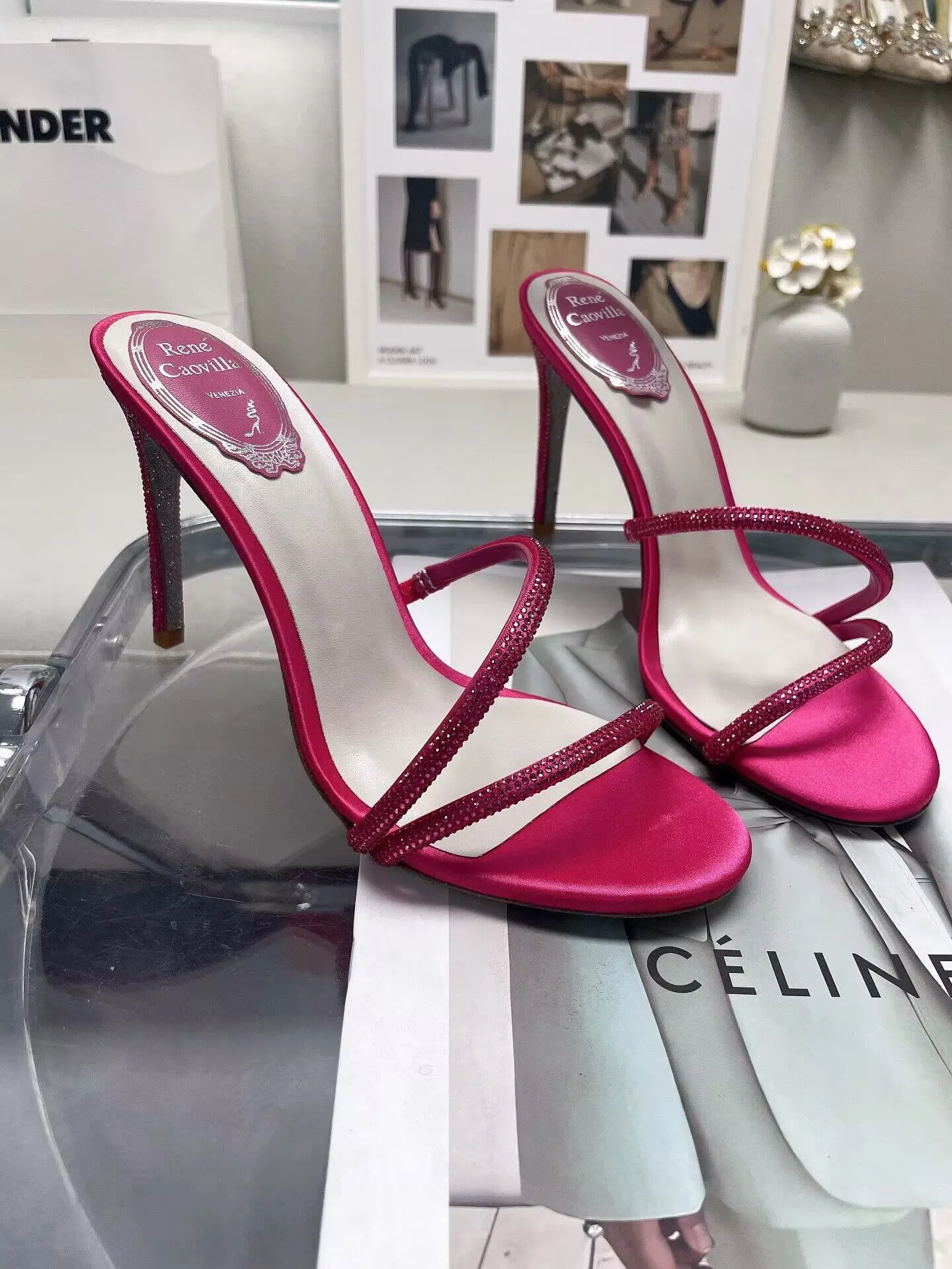 Bulk IRINA Muller Crystal Black Blush Chunky High Heels ... At Only $68 ...