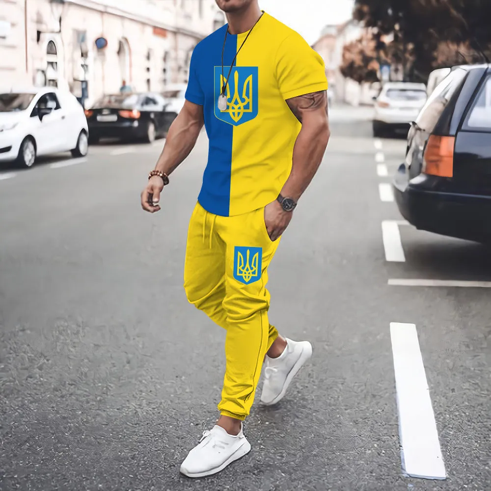 Men's Ukraine Symbols Tracksuit 3D Printed Polyester Casual Sportswear ...