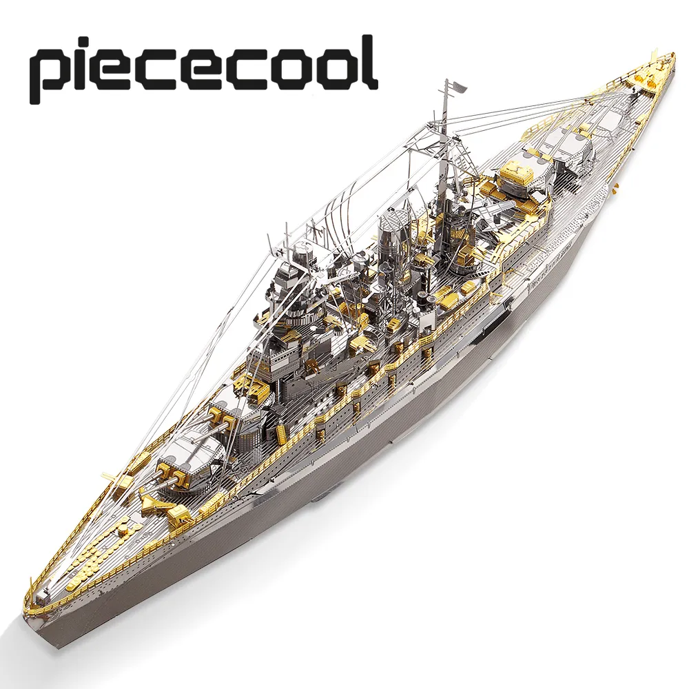 3D Puzzles Metal Battleship Model Kit Intricate Naval Vessel Jigsaw ...