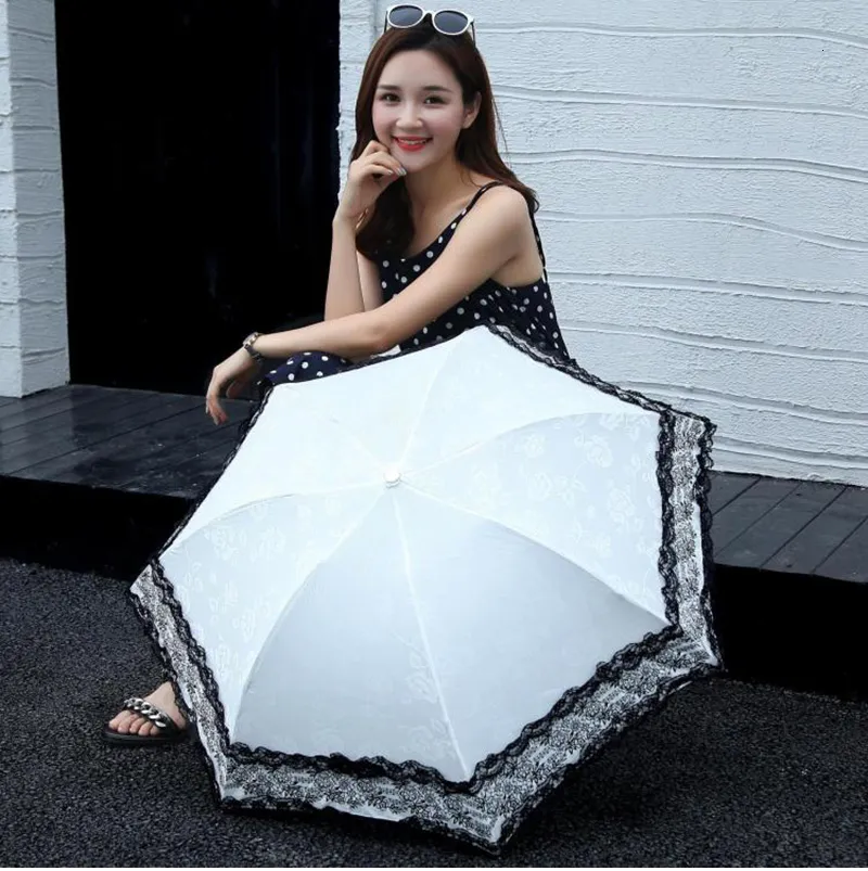 Lace Umbrella WHITE Gothic Lolita Sun Parasol Punk EGL Victorian ...