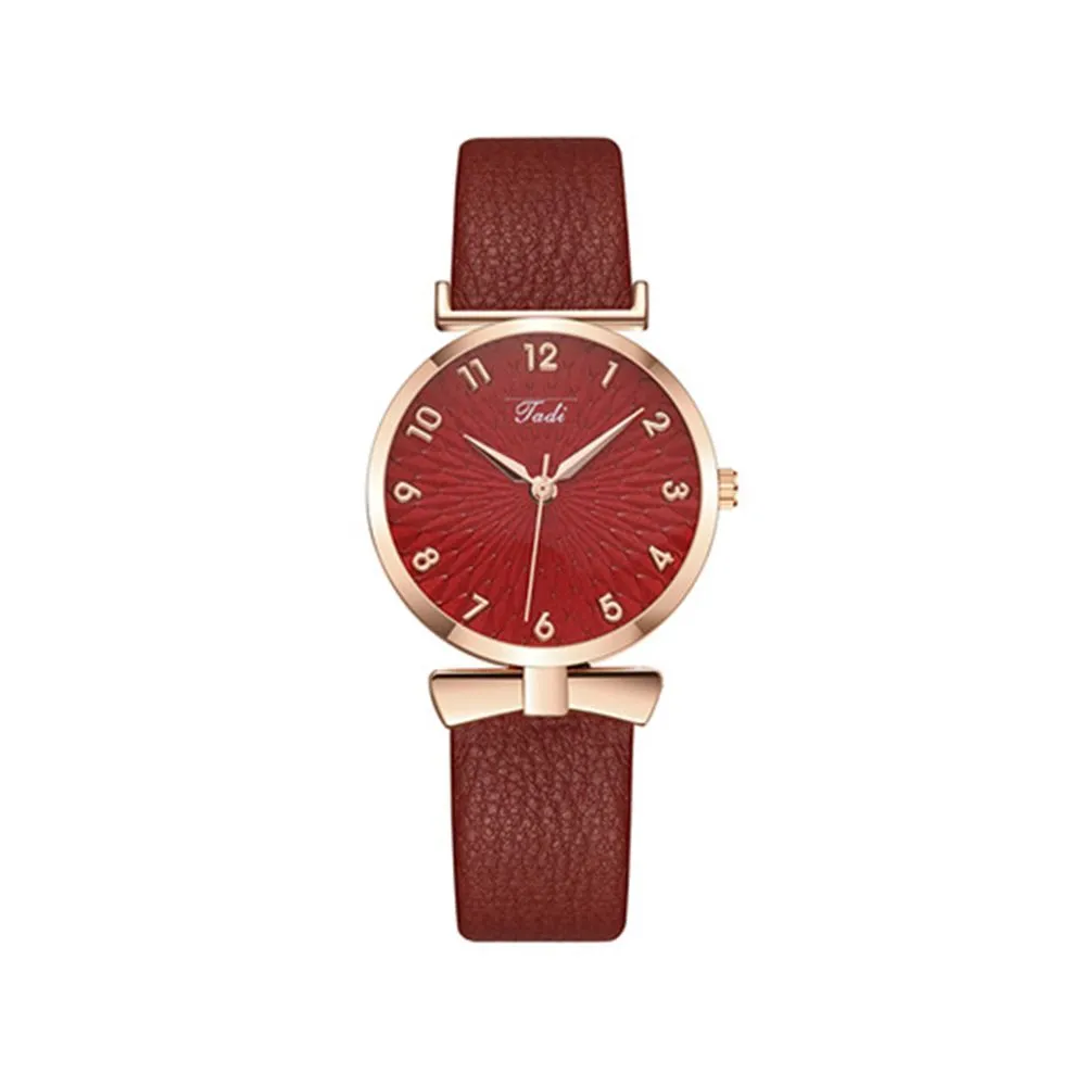 Red Dial Rose Gold Women's Watch | Leather Strap | Casual And Business ...