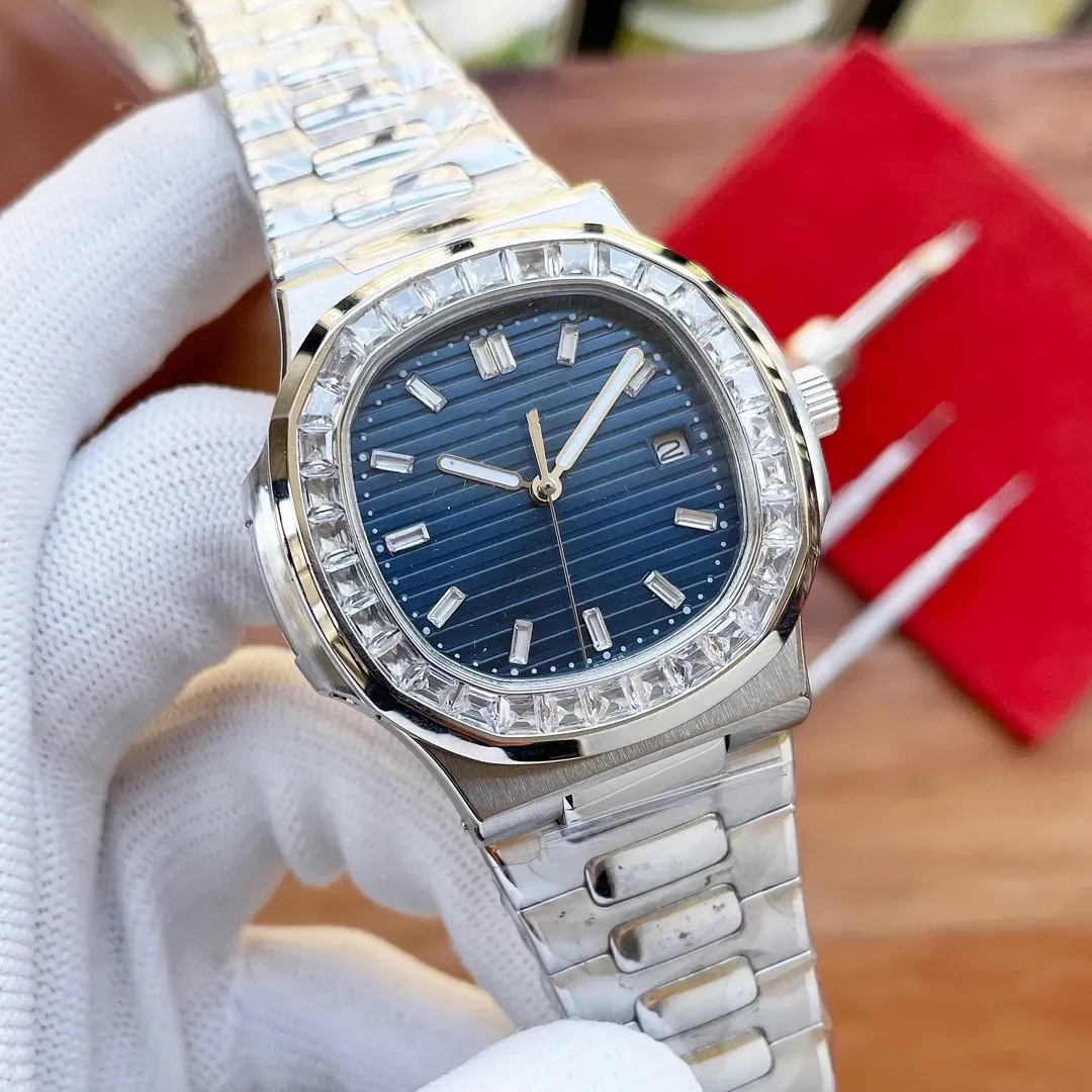 Mens Automatic Mechanical Watch Square Dial With Diamond Accents, 40mm ...