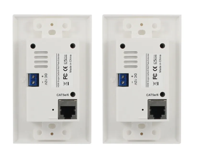 60m Wall Mounted HMDI To RJ45 Ethernet Through Power Outlet Extender ...