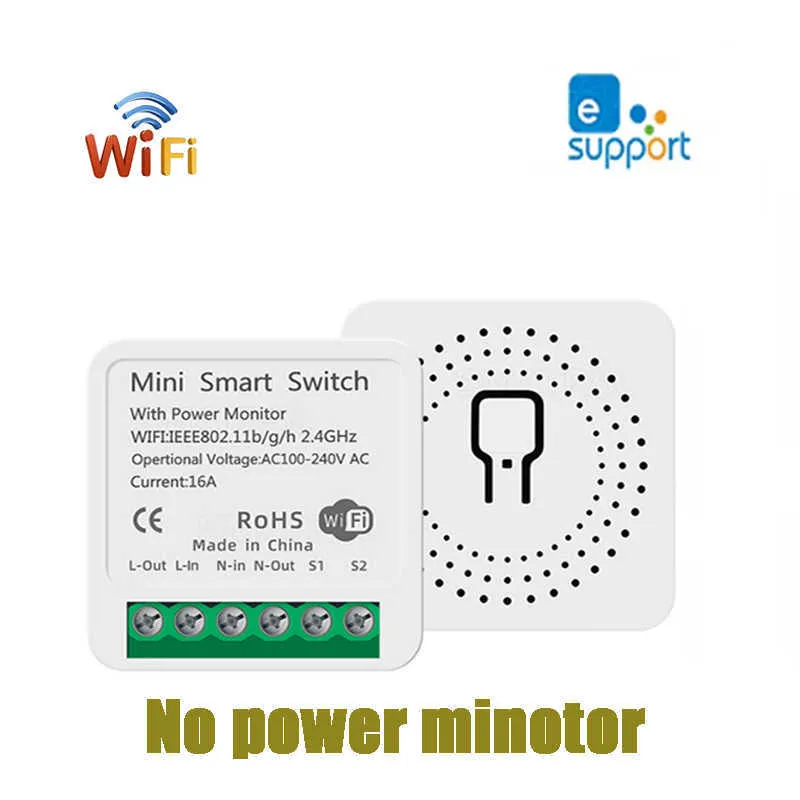 16A WiFi Mini Smart Switch With 2 Way DIY Control For Smart Home ...