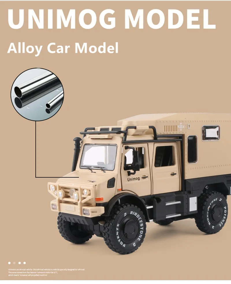 UNIMOG U4000 Diecast Model Motorhome Alloy Cross Country Car Toy For ...