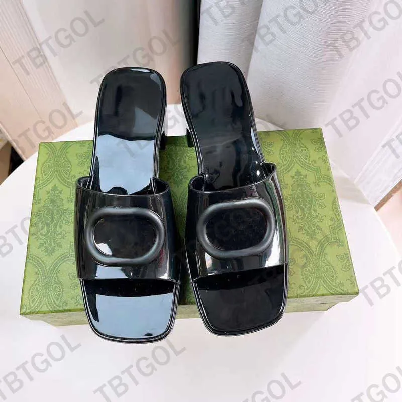 Embossed Platform Jelly Sandals For Women Fashionable Rubber Slides ...