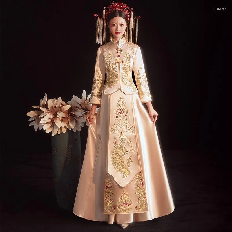 Exquisite Chinese Style Cheongsam Princess Diana Wedding Dress Set With ...