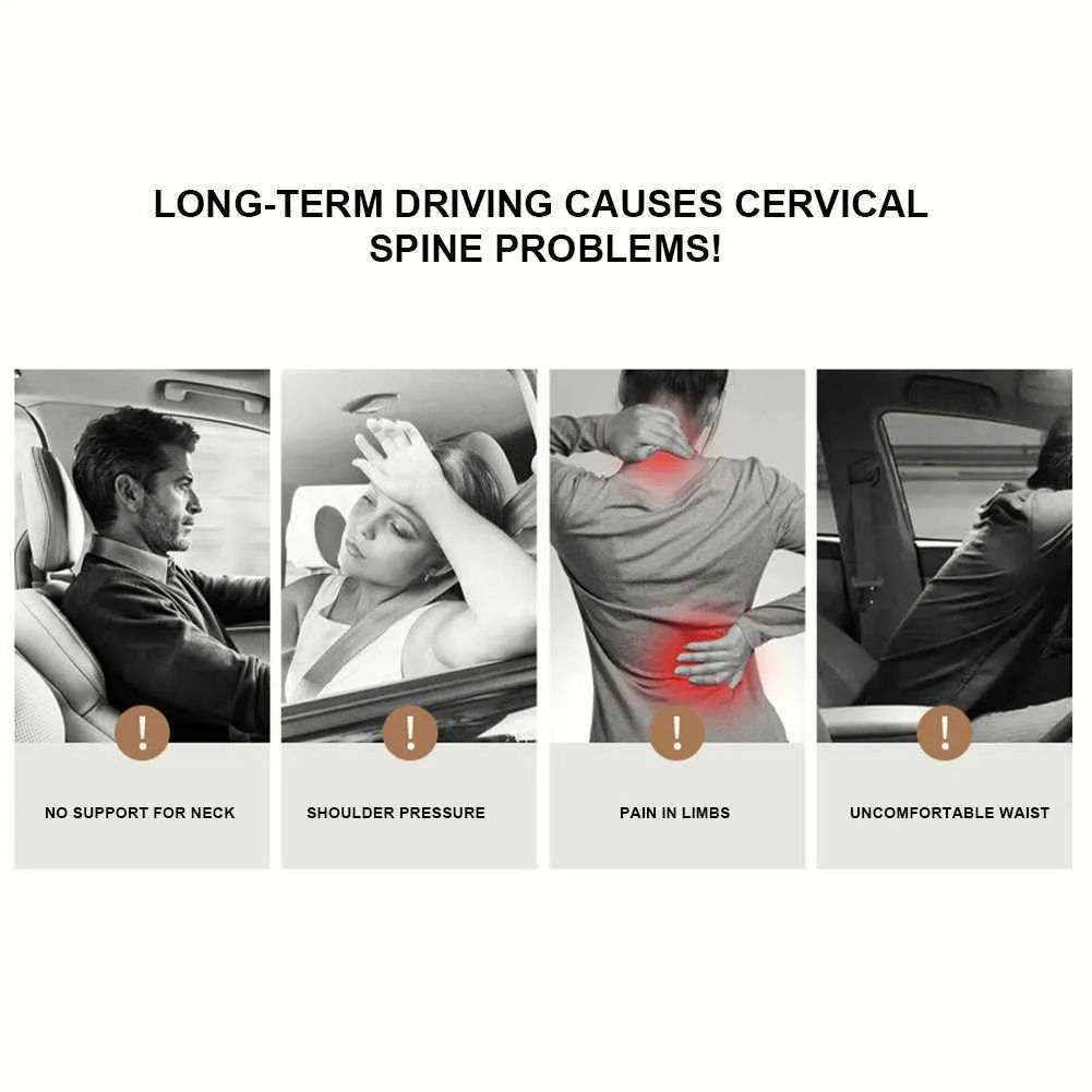 Memory Foam Car Neck Pillow - Adjustable Headrest for Driving & Travel ...
