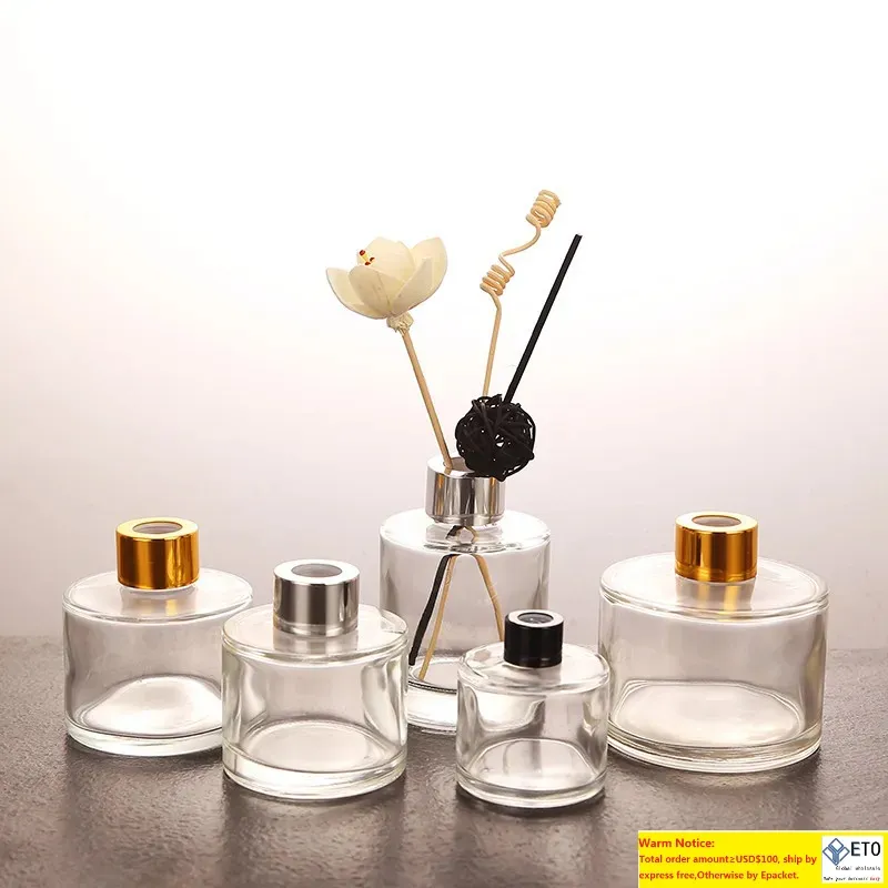 50ml Bottles 100ml Perfume Bottle: Clear Round Glass Diffuser Bottles For Aromatherapy Empty ...