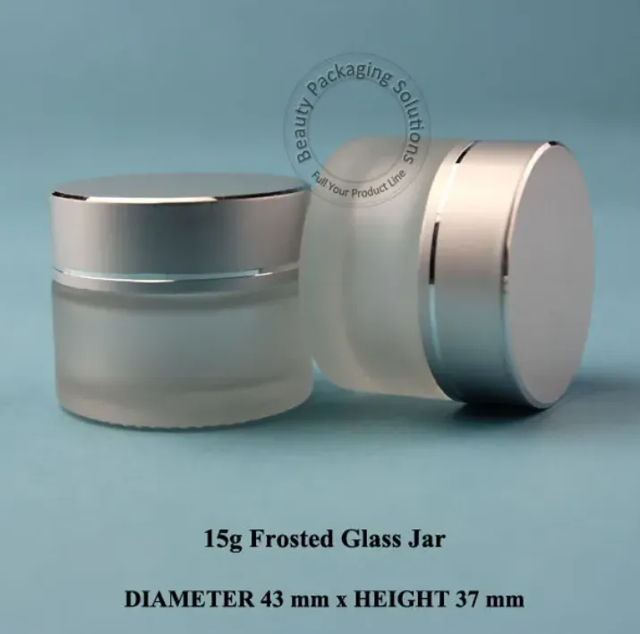 Wholesale Promotion15g Frosted Glass Cream Jar 1/2OZ Cosmetic Small ...