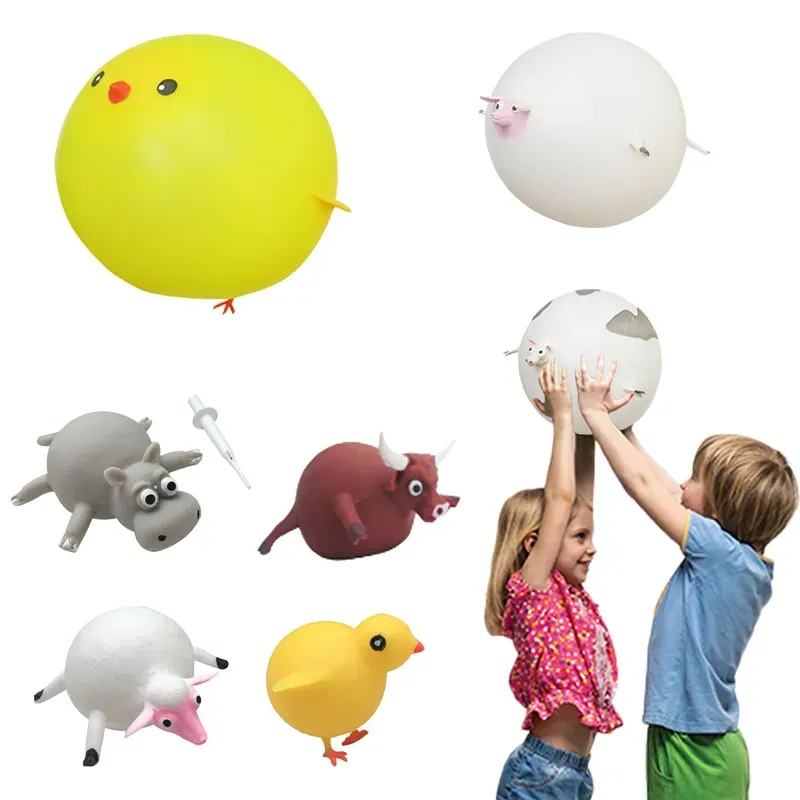 Inflatable Animal Stress Balls - Fun Venting Toy, Blow Up Balloon ...