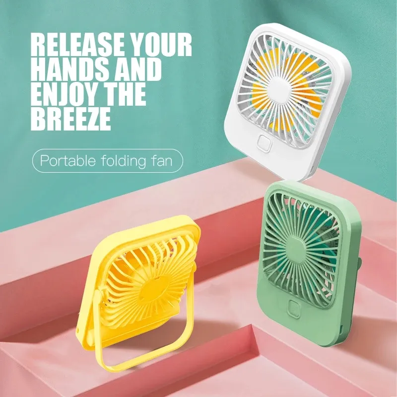 Ultra Thin Mini Foldable Fan Handheld USB Rechargeable Desktop Fan ...