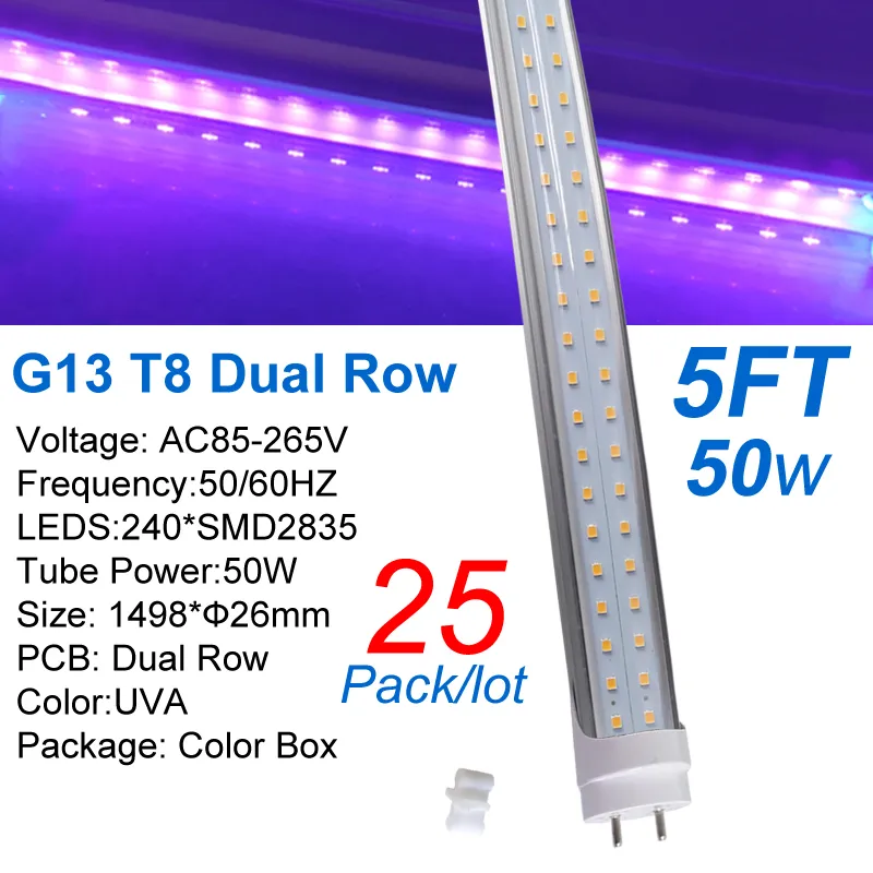10W 50W UV LED T8 G13 Light Bar Mounted Strip Lights For Glow Show ...