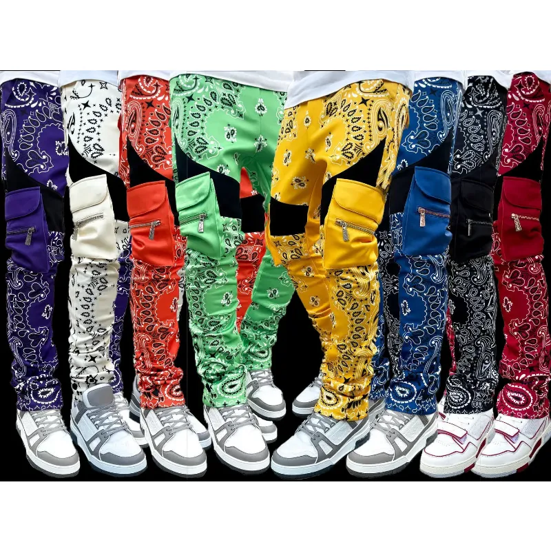 High Waisted Print Calf Pants For Men Trendy Work Clothes In Plus Size ...