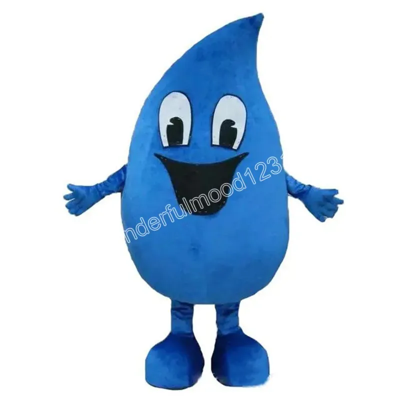 Blue Water-Drop Mascot Costume with Plush Head Cover and Red and Blue ...