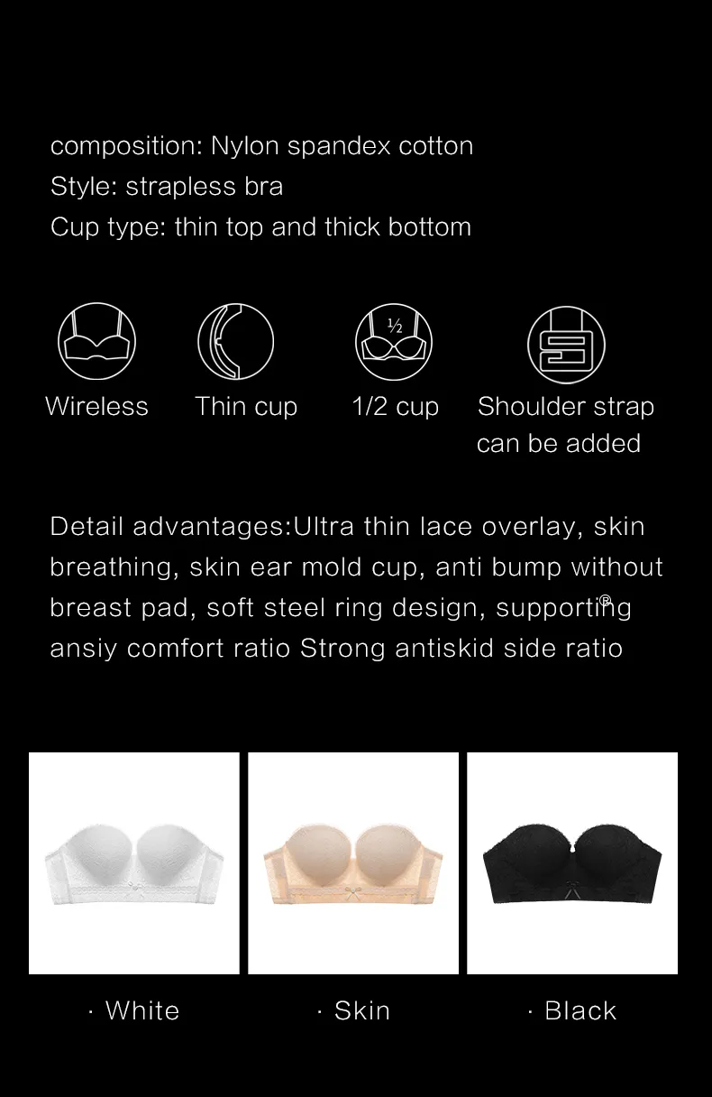 Lace Strapless Push Up Bra: Sexy Bralette & Comfortable Tube Top - Shop ...