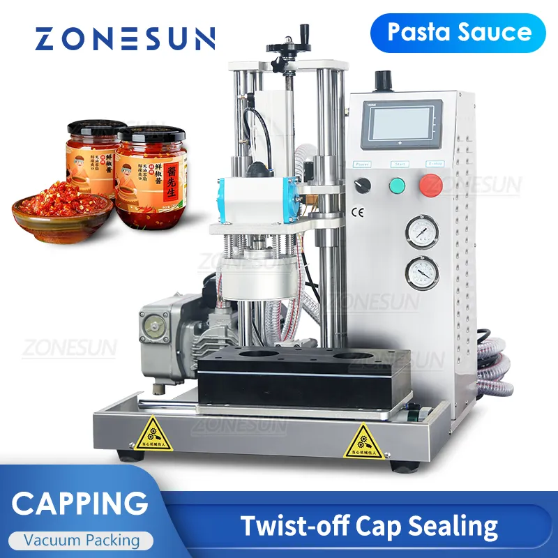 ZONESUN ZS-XG201 Semi-Automatic Jar Capping Machine Vacuum Packing for ...