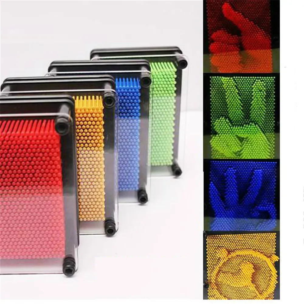 Novelty Games 3D Pin Art Toy Colorful Plastic Needle Face Palm Model ...