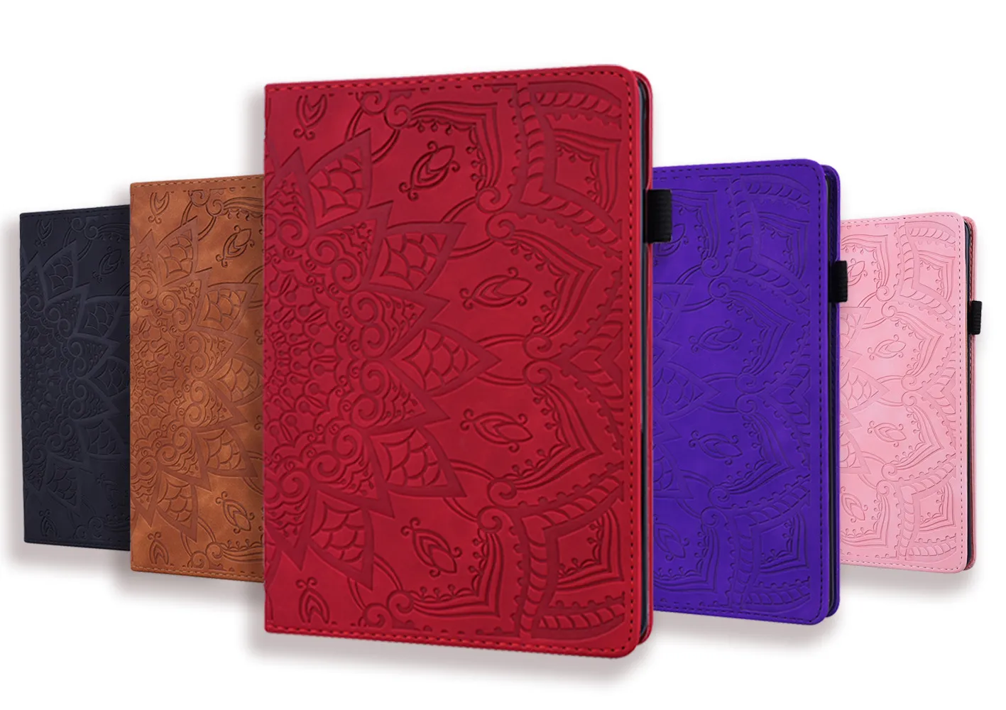 Sunflower PU Leather iPad Cases Embossing Tablet Cover with Pen Holder ...