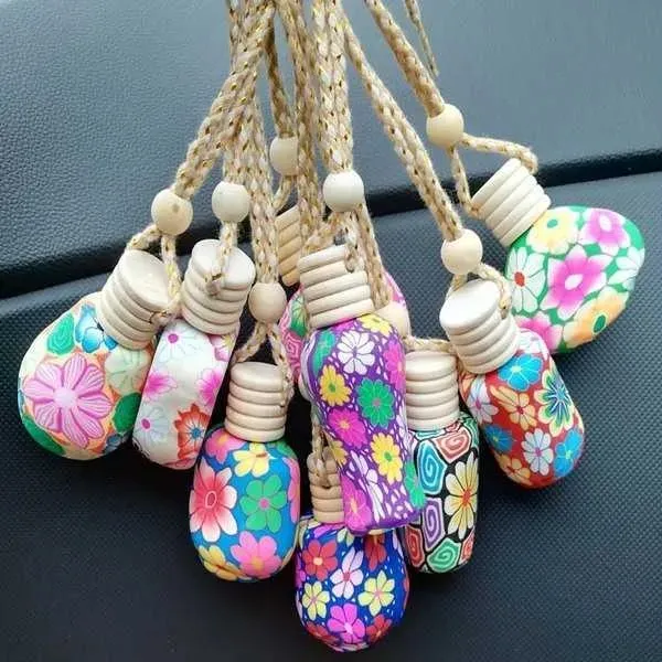 100 Pack Polymer Clay Car Perfume Bottles: Unique Essential Oil ...