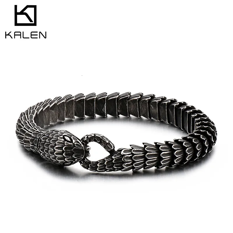 Kalen Stainless Steel Snake Chain Wrap Bracelet with Animal Charm for ...