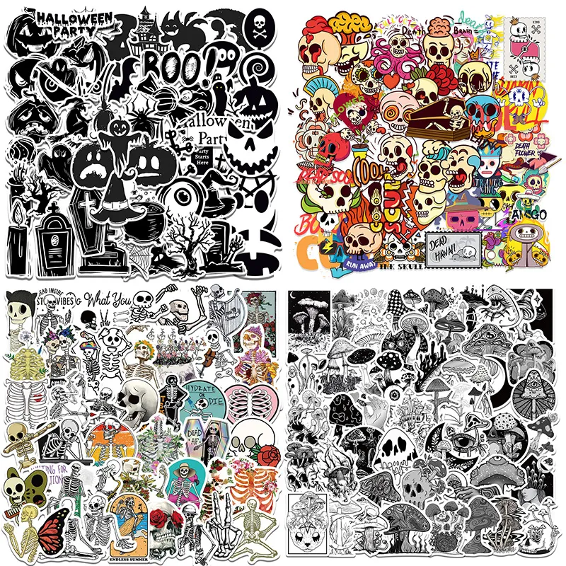 Halloween Horror Theme Stickers Gothic Punk Graffiti Sticker 4 Models ...