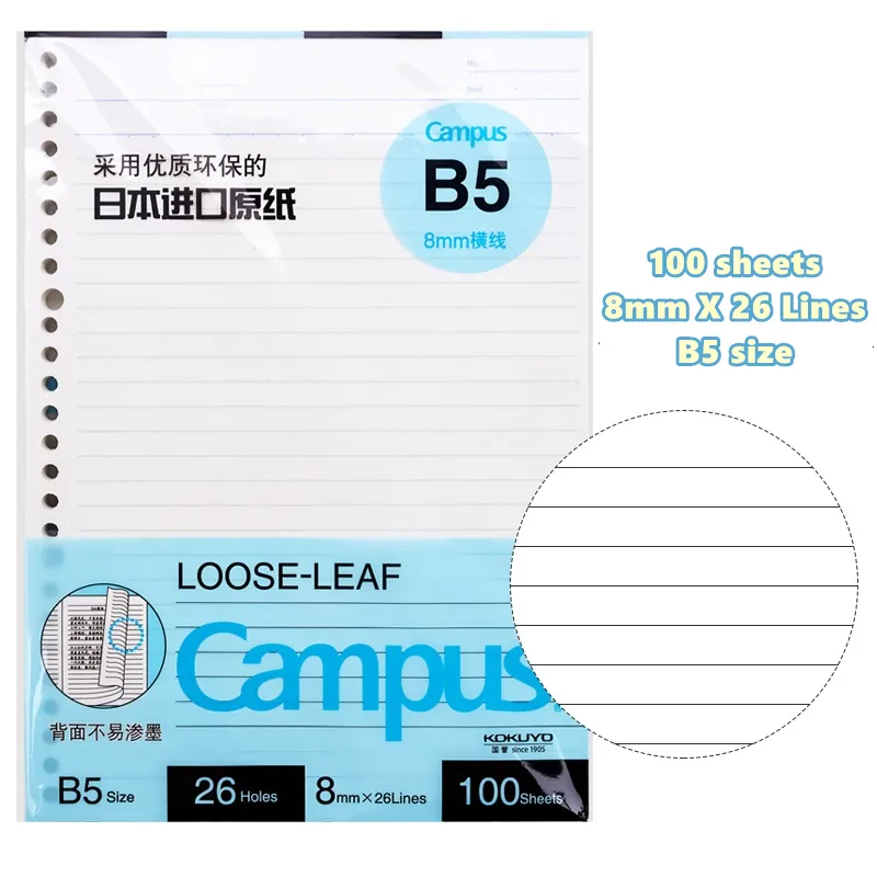 Wholesale KOKUYO Pastel Cookie A5 Binder Paper Note A5 B5 Loose Leaf ...