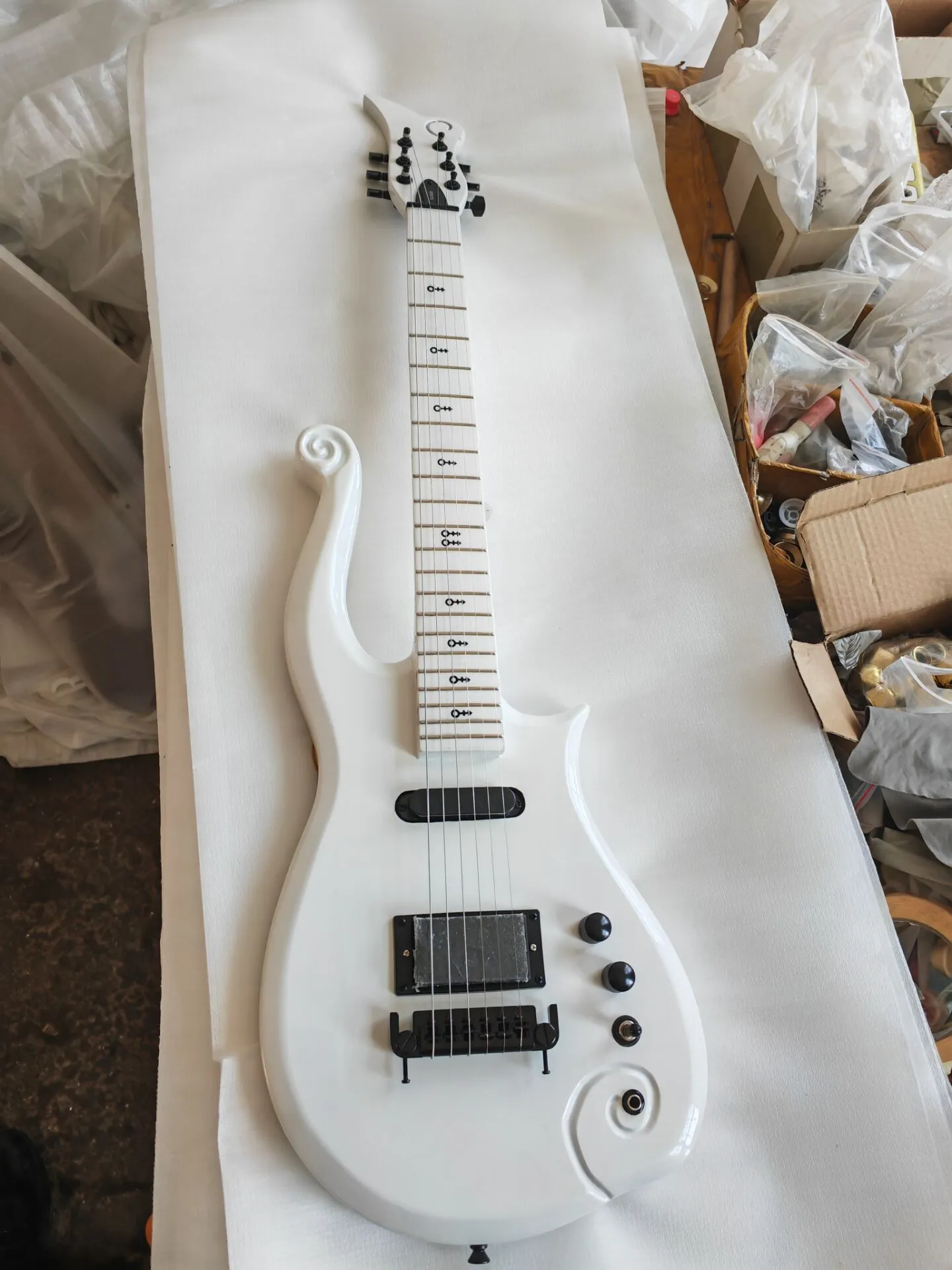 Custom Shop Prince Cloud Electric Guitar White Finish With Black ...