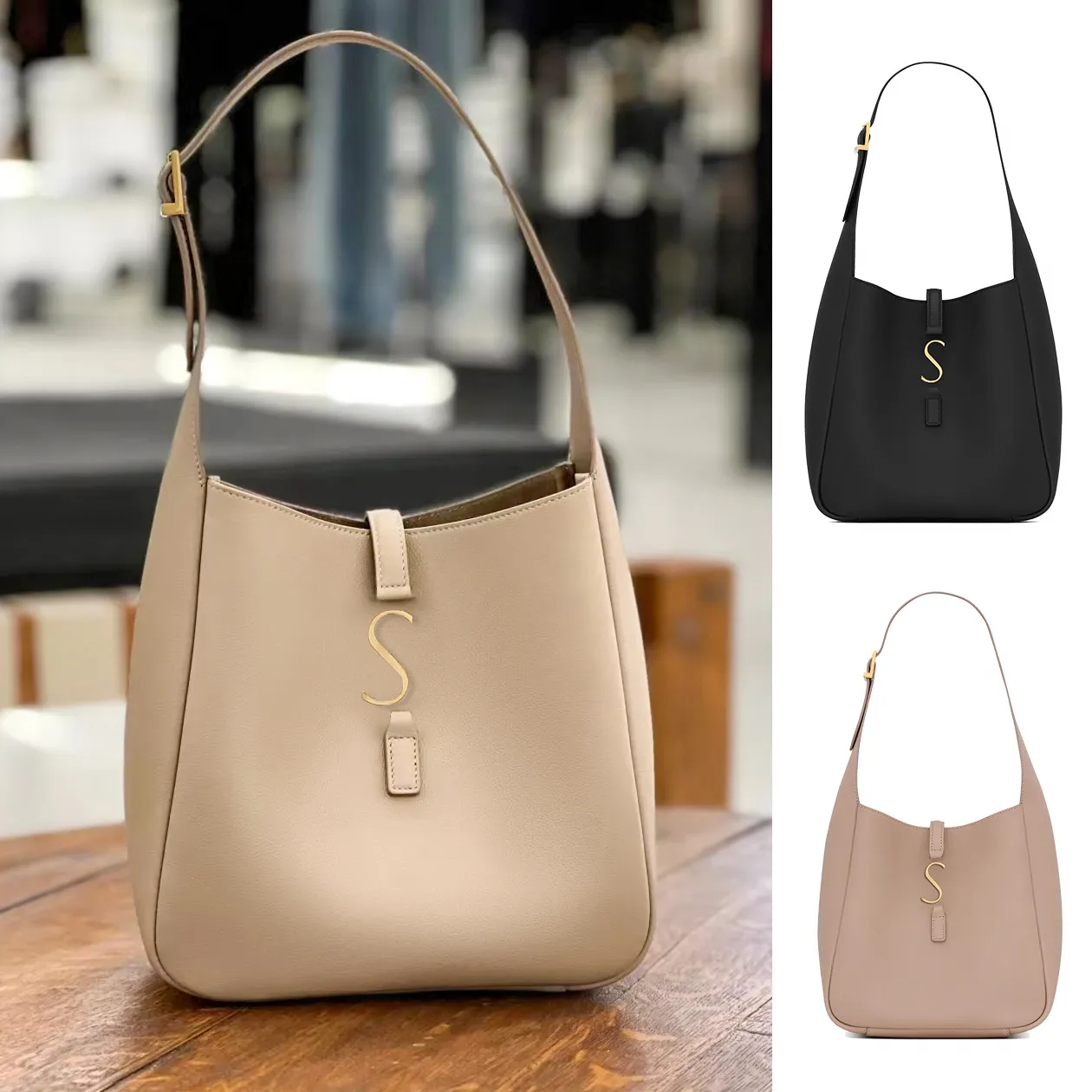 Luxury Women's Genuine Leather Leather Hobo Tote Bag Saddle Shoulder ...