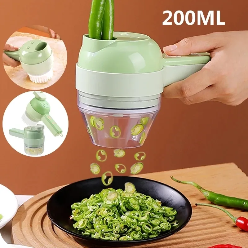 Electric Vegetable Chopper 4 In 1 Multifunctional Food Processor ...