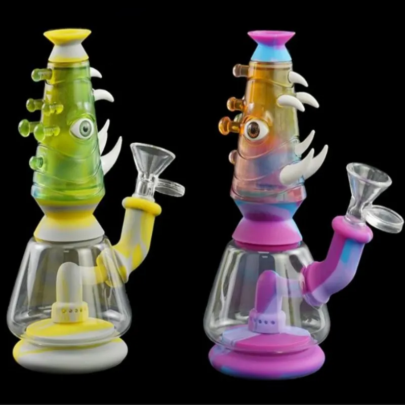 Cartoon Dab Rigs: Silicone Glass Water Pipe With Recycler Filter Unique ...