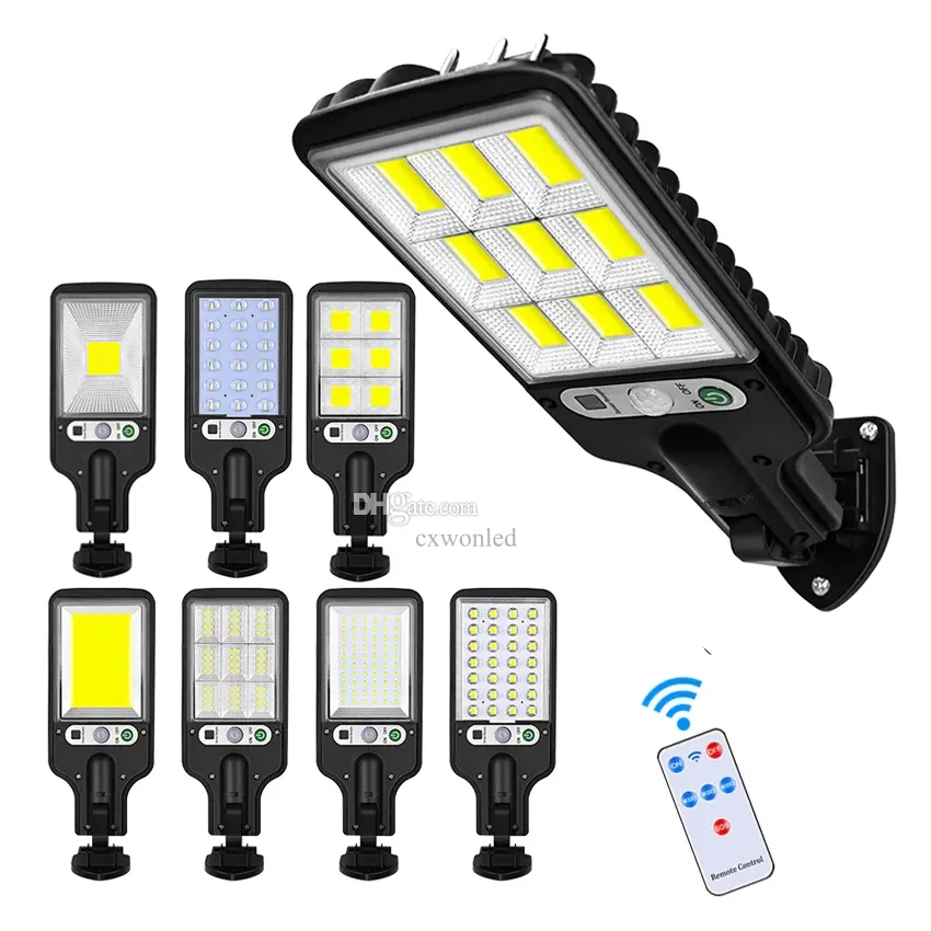 Outdoor Solar Garden Lights Motion Sensor COB LED Wall Light With 3 ...