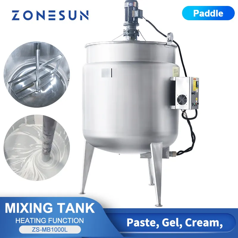 ZONESUN ZS MB1000L Mixing Tank With Agitator Emulsifying Blender For ...