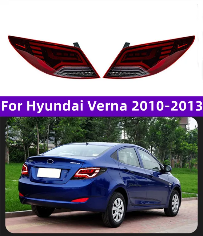 LED Taillight Upgrade For Hyundai Verna 2010 2013 With Rear Brake, Drl ...