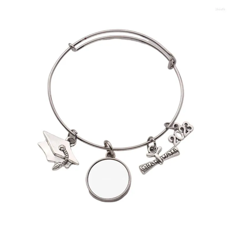 Graduation Bangle Bracelets With Charms Bracelet Heat Transfer Blank ...