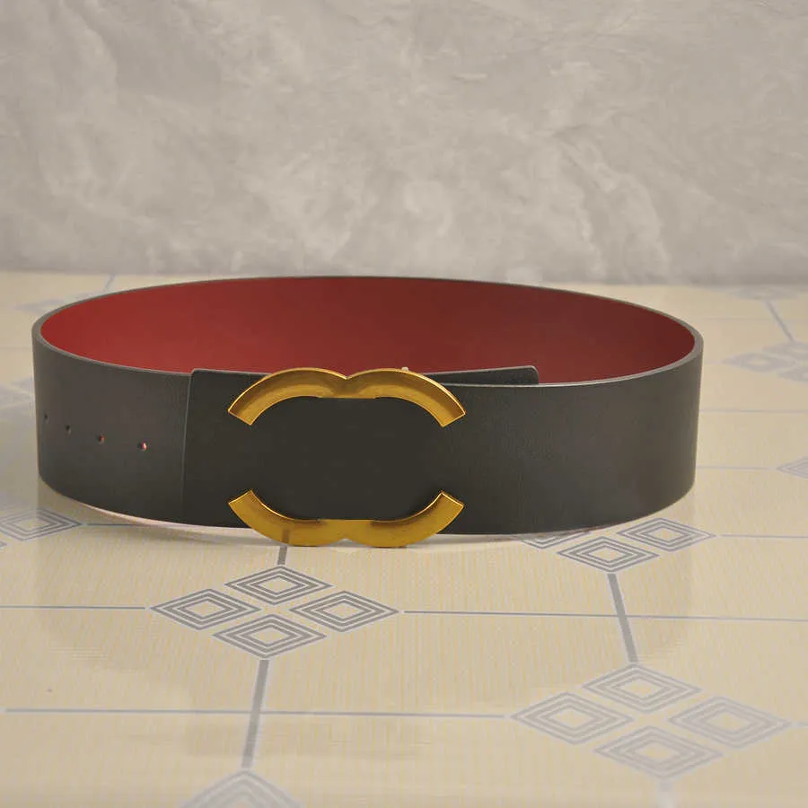 Designer Belt with Large Bronze Buckle Wide PU Leather Waistband 7 cm ...