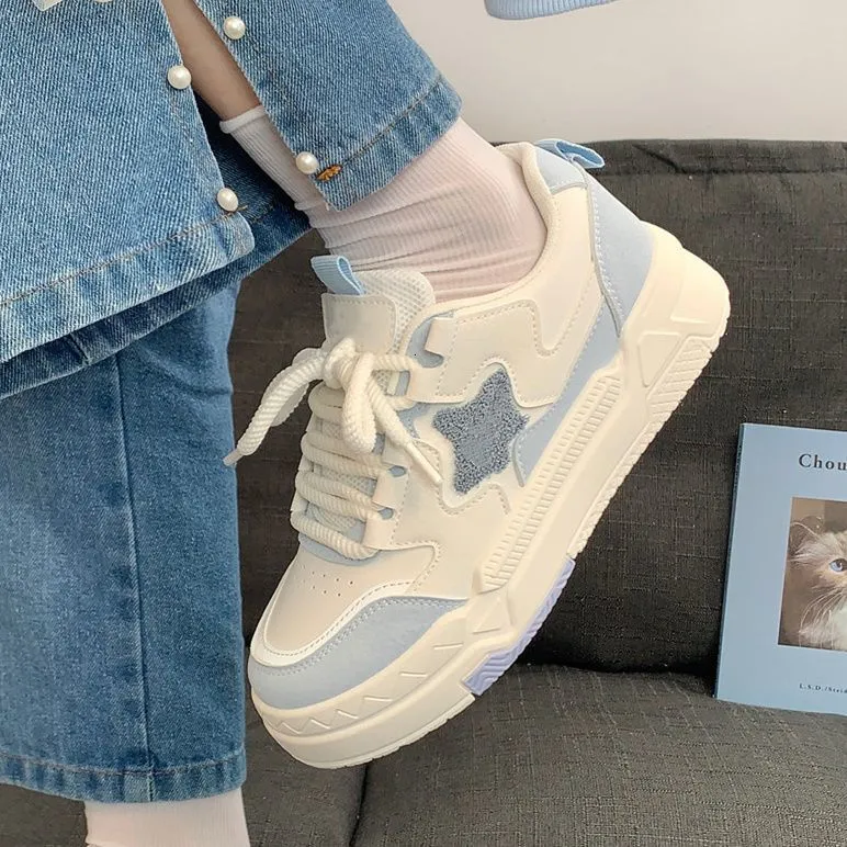 Wholesale Star Sneakers: Women's White Platform Shoes, Trendy Thick ...