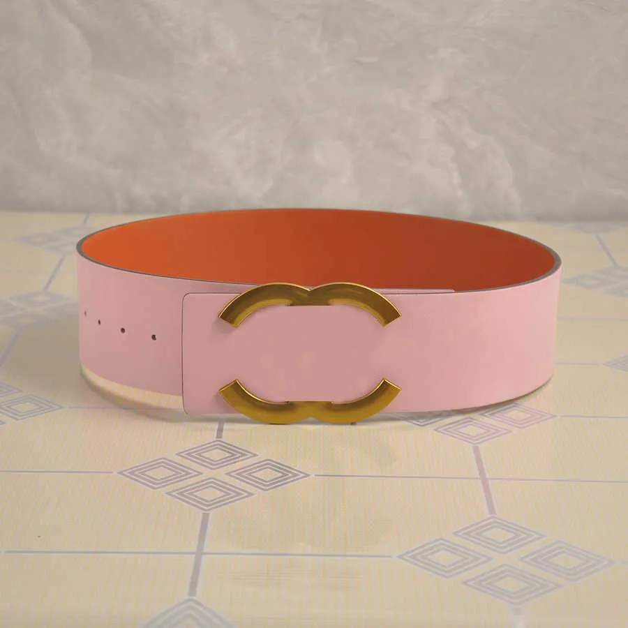 Designer Belt with Large Bronze Buckle Wide PU Leather Waistband 7 cm ...
