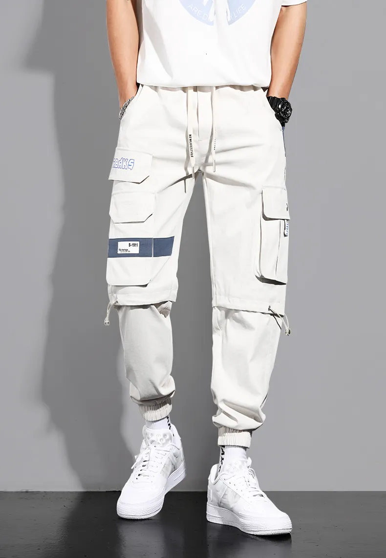 Men's Cargo Pants with Zipper Pockets Multi Pockets Streetwear Joggers ...