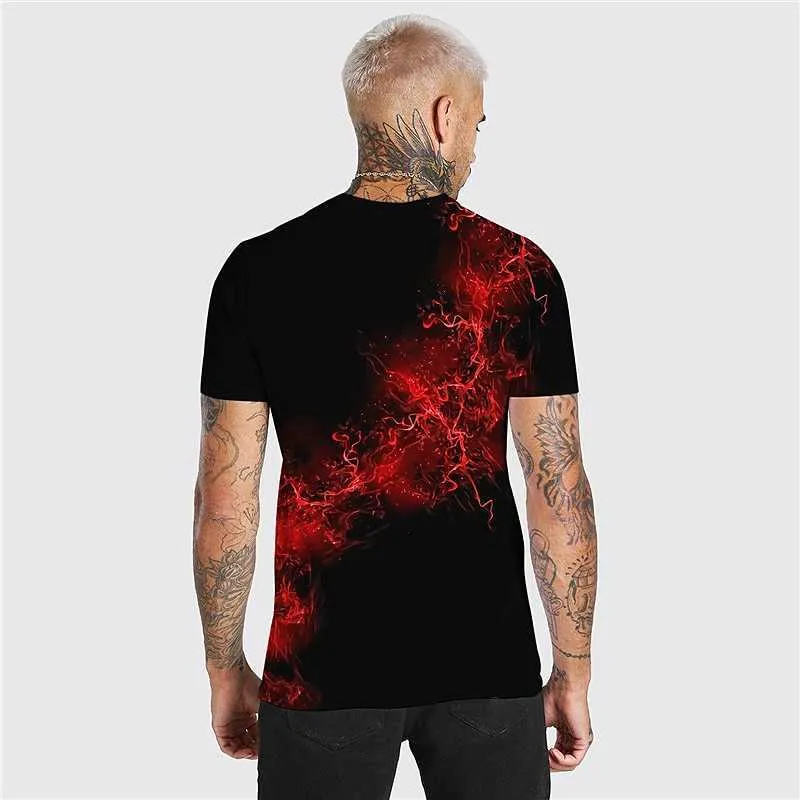 Rukas Universal T-Shirt with Flame Cut Under Throat, Green, Blue ...