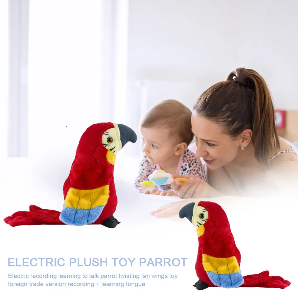 Electric Talking Parrot: Interactive Plush Bird Toy With Repeating ...