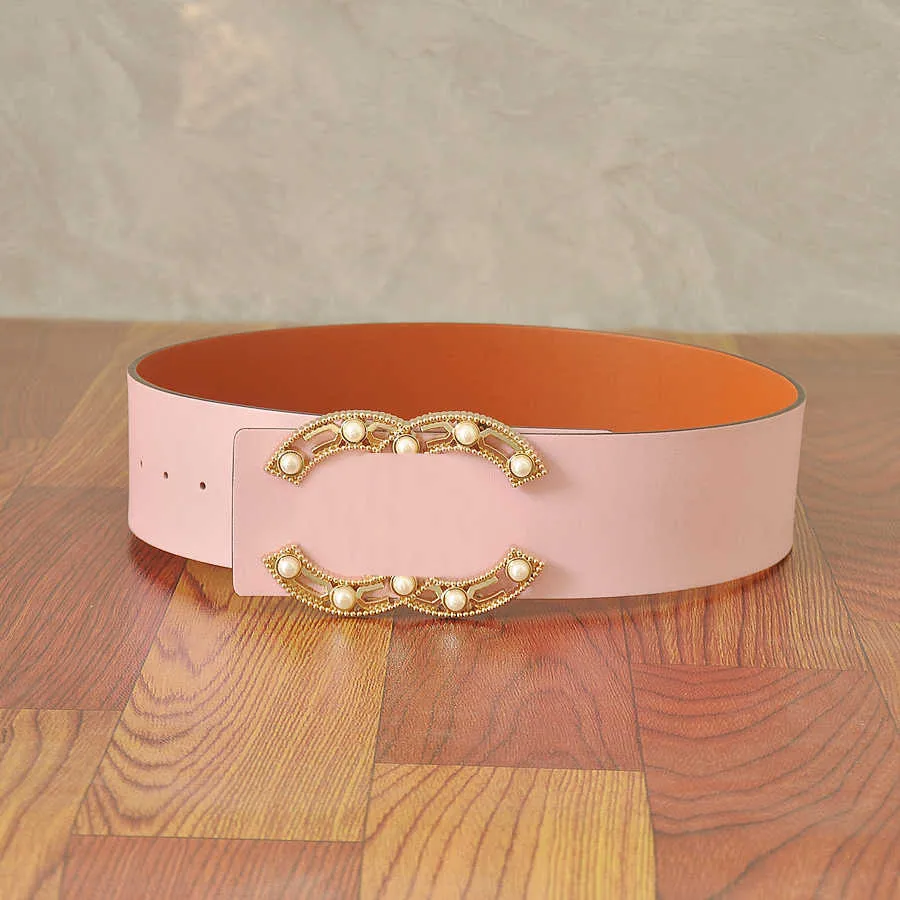 Designer Belt with Large Bronze Buckle Wide PU Leather Waistband 7 cm ...
