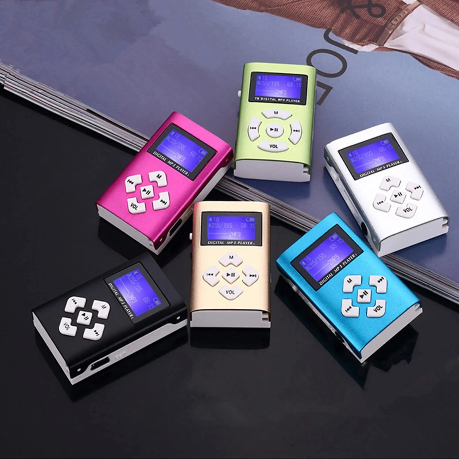 Mini MP3 Player With Clip & LCD Screen Supports 32GB Micro SD Card For ...